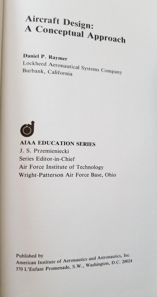 Aircraft Design: A Conceptual Approach, by Daniel Raymer, Hard cover ...