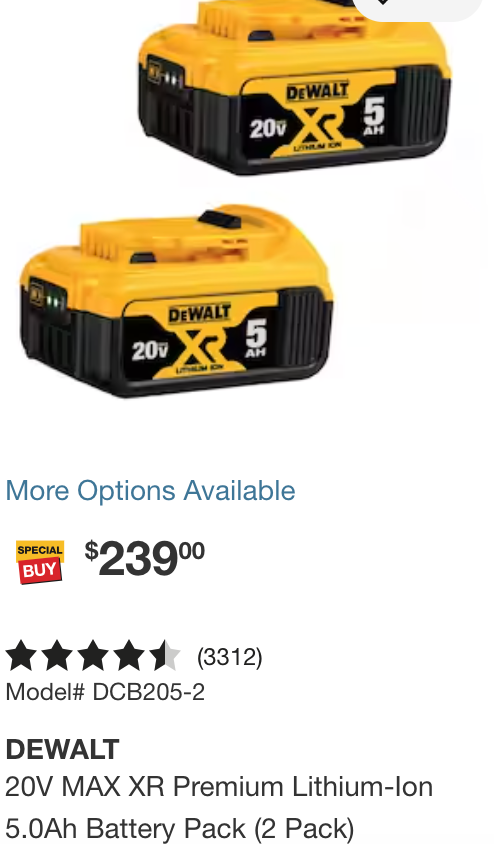 DEWALT DCB205-2 20V 5Ah Battery - Pack of 2 885911375955| eBay