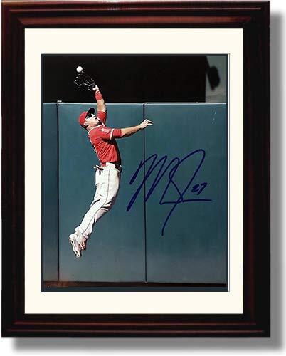 Gallery Framed Mike Trout - Leaping Catch - Autograph Replica Print | eBay
