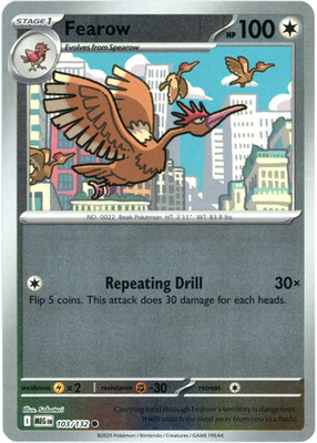 Fearow (Reverse Holo) 103/132 - Mega Evolution - Pokemon - NM/M English | eBay