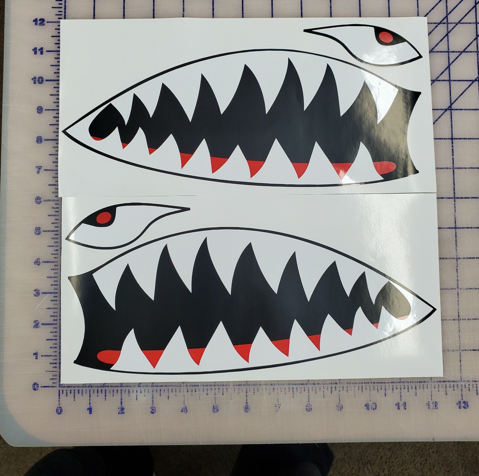 A-10 Warthog teeth mouth decal Military Jet Plane Sticker USA 12" long ...