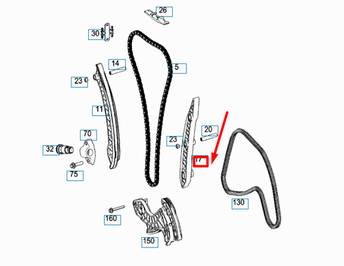 MERCEDES-BENZ C W204 Linke untere Kettenführung A2710521516 NEU ...