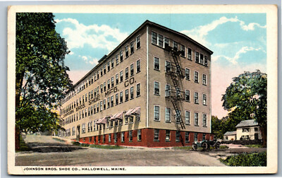 Postcard ME Johnson Brothers Shoe Company Hallowell Maine S11 | eBay