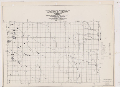 1937 McPHERSON COUNTY NEBRASKA MAP #2 FREE SHIPPING IN U S | eBay