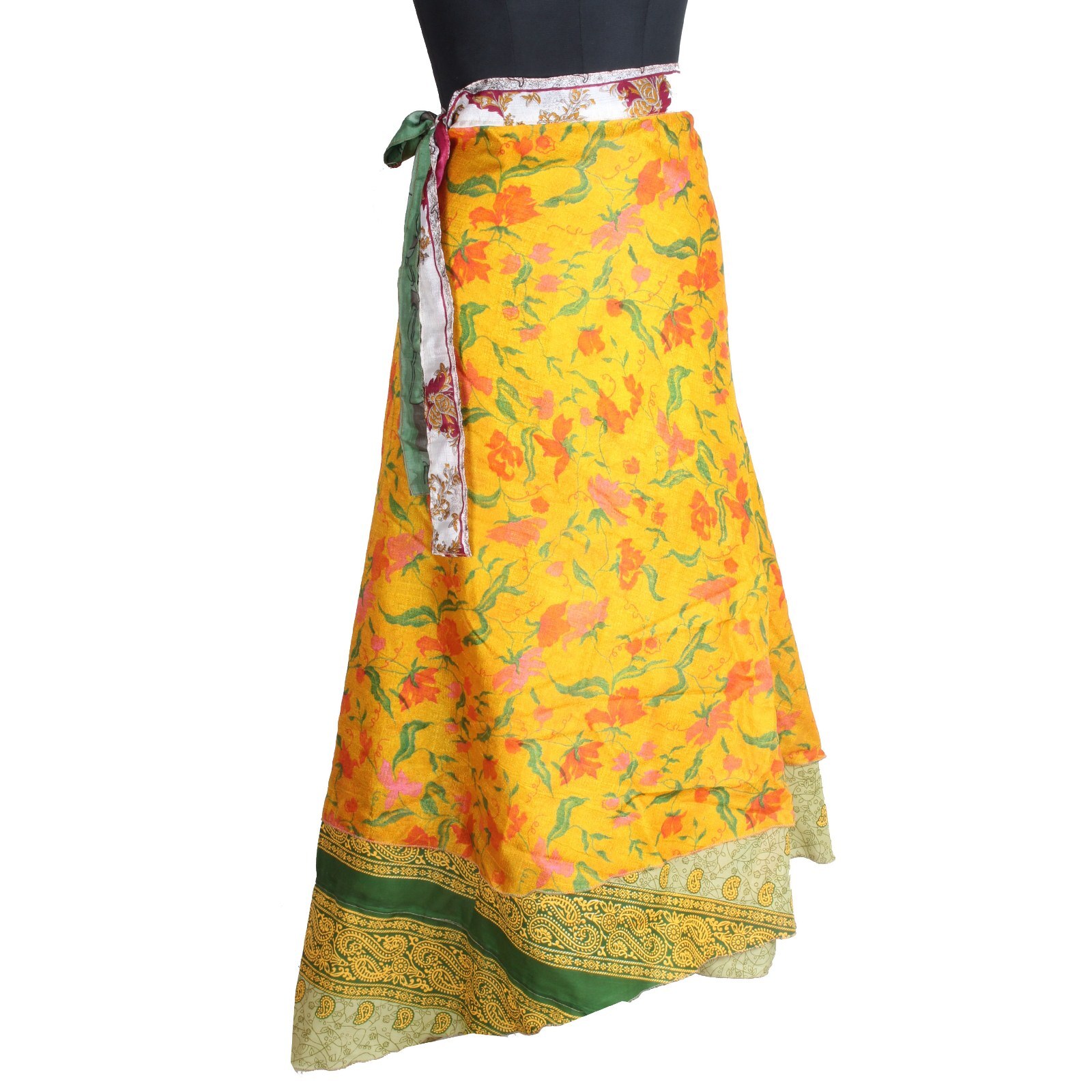 Bohemian Sari Skirt Beautiful Long Silk Sari Skirt Two Layer Magic ...