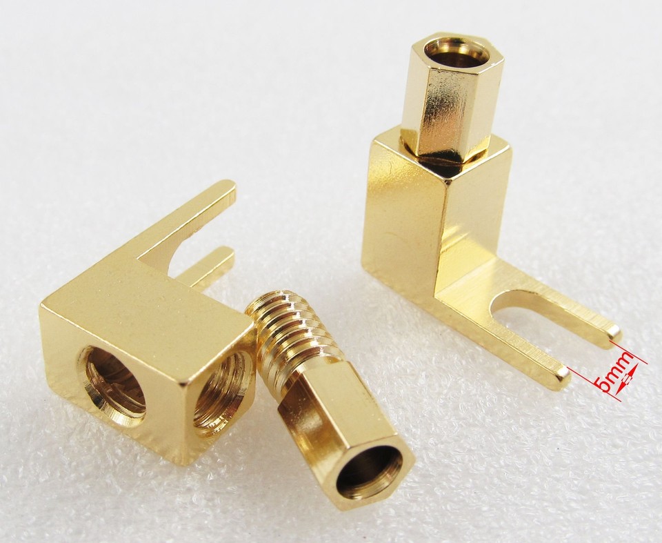 1pcs Gold Plated Copper Spade Banana Fork plug Mcintosh Amp Eico tube ...