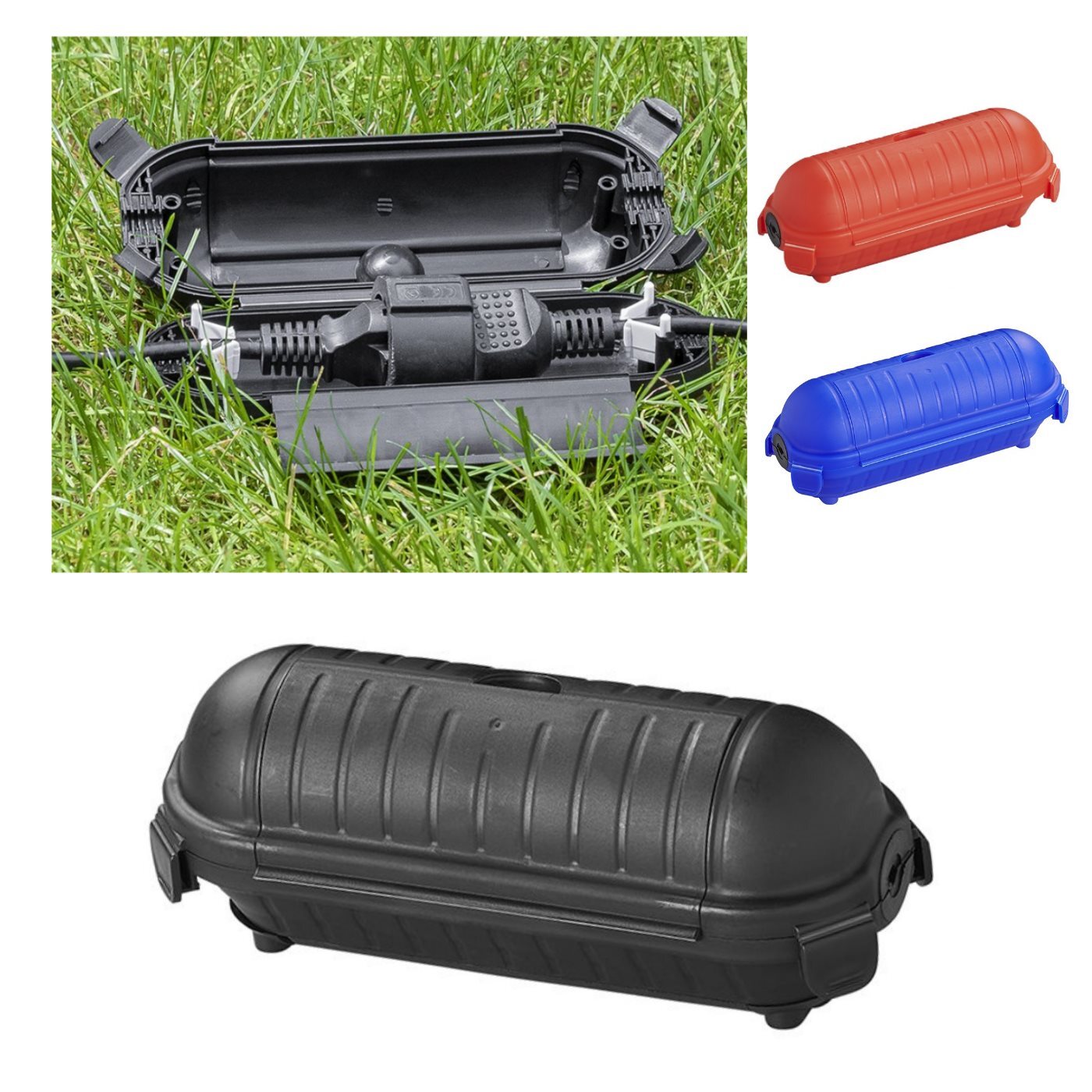 Sicherheitsbox Schuko Stecker Box 3 Farben Safetybox Steckerschutz ...