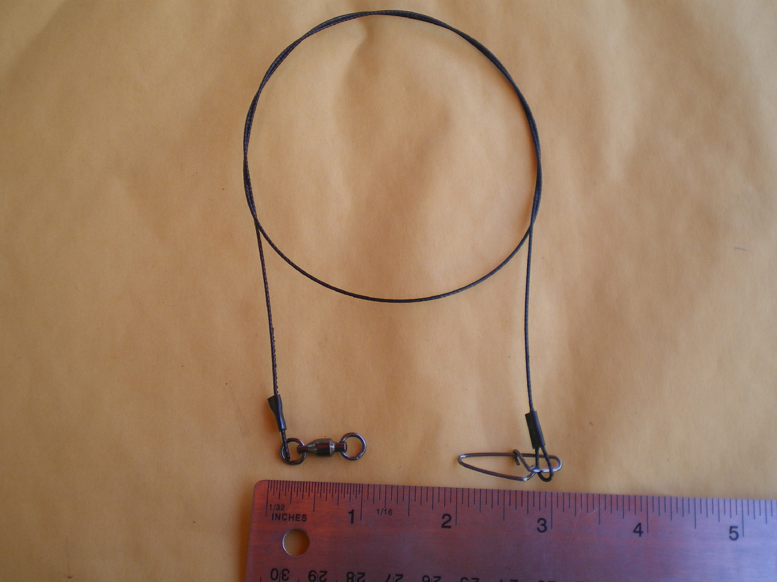 15 STAINLESS STEEL WIRE SPINNER LEADER 24" 100 LBS. TEST W/BALL BEARING ...