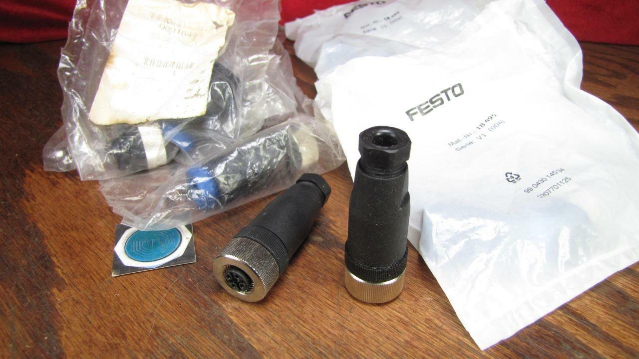 (11) Festo - 4 pin Bus Cable Socket lot 00018495 connector FBSD-GD-9 ...