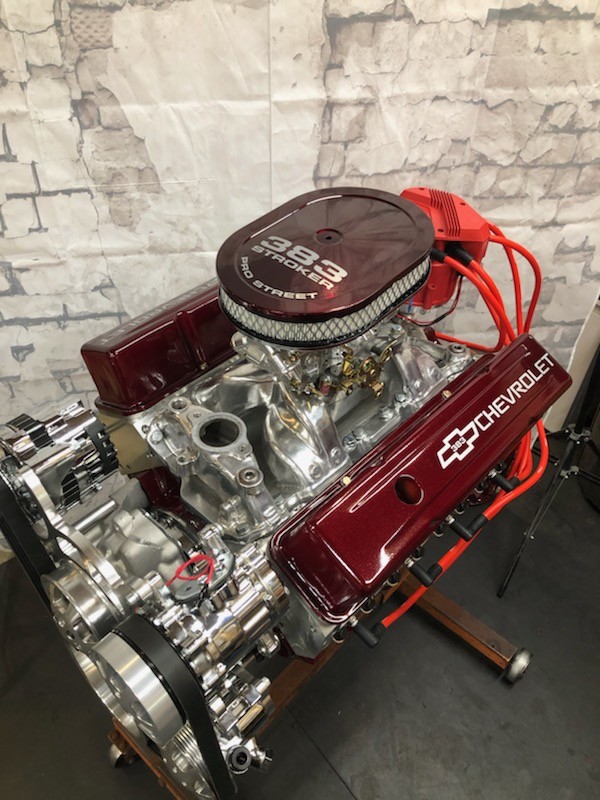 383 F STROKER CRATE ENGINE 465-485hp SBC WITH A/C ROLLER TURNKEY 383 ...
