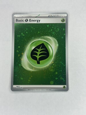 Pokemon Cosmo Foil Grass Energy 001 Scarlet Violet 151 English Holo NM ...