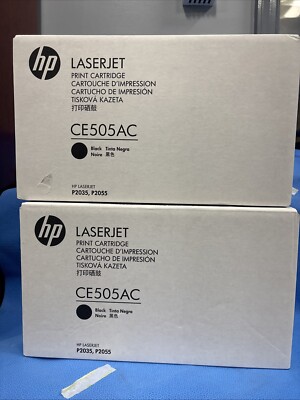 HP Genuine 05A CE505AC / Black Toner Print Cartridge Lot Of 2 | eBay