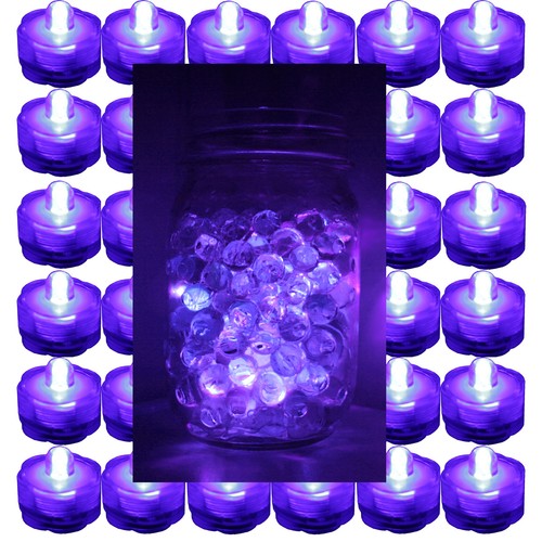 FREE SH ~ 48 Purple Submersible Bright LED tea light~Waterproof | eBay