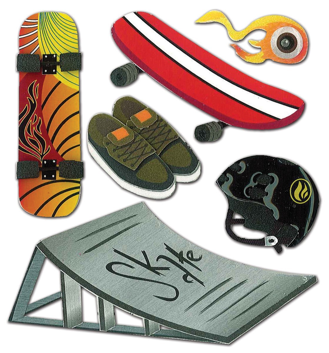 SKATEBOARD Ramp Skate park Helmet Skateboarding Jolee's Stickers | eBay