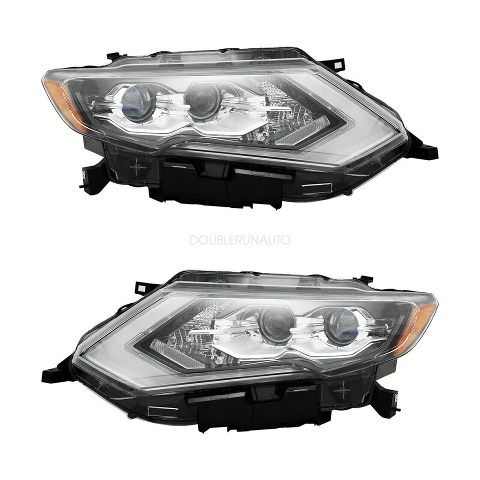 2017-2020 Nissan Rogue SL Full LED Headlights Headlamps Dual Projector ...