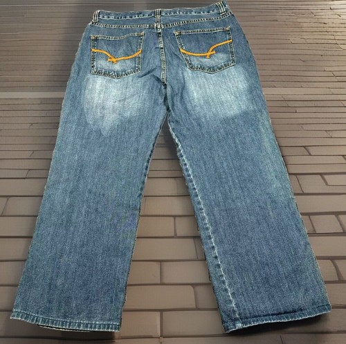 VINTAGE Ecko Unltd Jeans Mens 38x27 Blue Bootcut Embroidered Skater ...