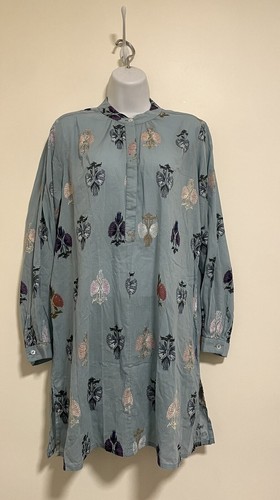 Beautiful Blue Roller Rabbit Boho India 100% Light Cotton Tunic Top ...