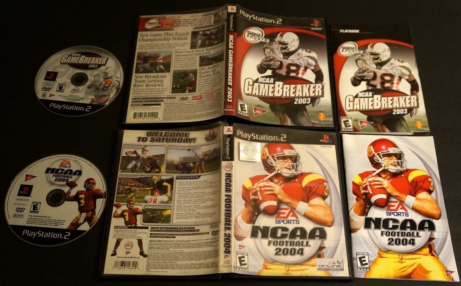 2 Game PS2 Football Lot NCAA Gamebreaker 2003 & NCAA 2004 Carson Palmer ...
