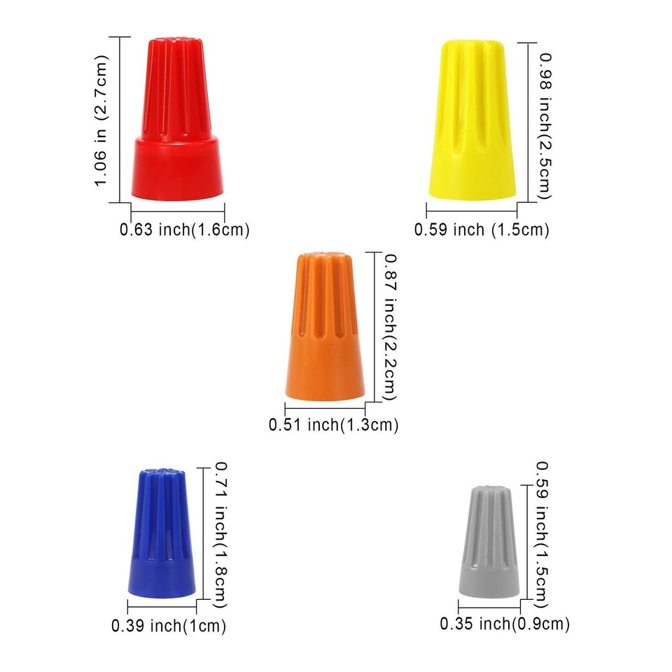 100 PCS P1 Grey Spring Insert Twist Caps Connection Electrical Wire ...