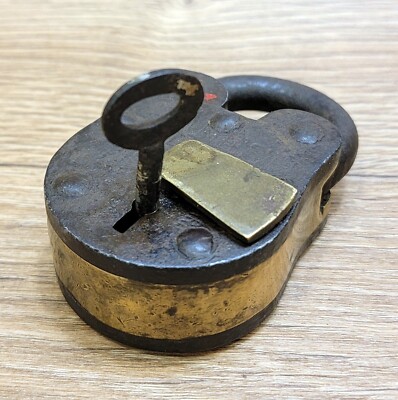 Vintage Original Antique Old Brass Collectible Retro Pad Lock in ...