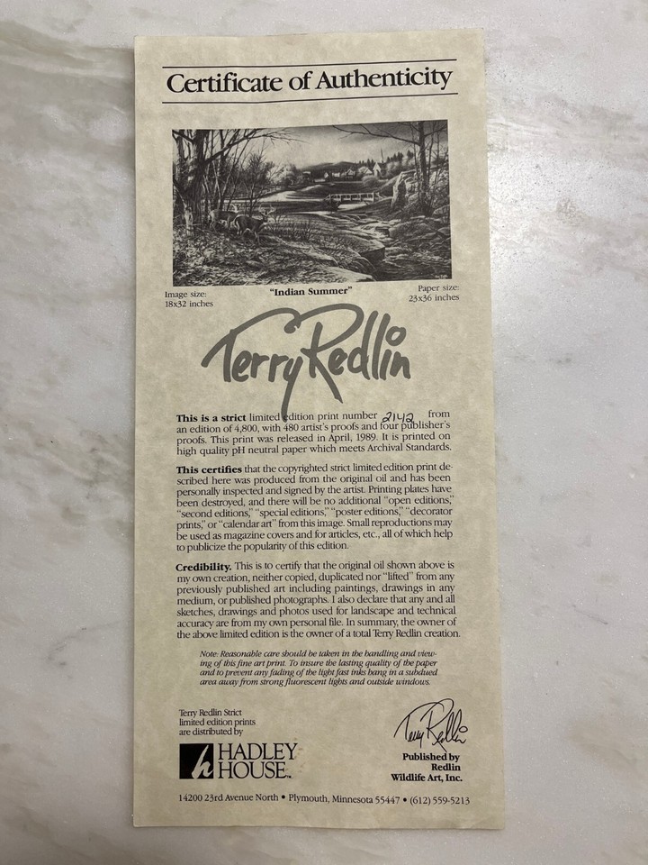 "Indian Summer" Signed Limited Edition Print (2142/4800) by Terry ...