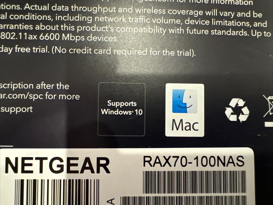NETGEAR Nighthawk 8-Stream Tri-band AX8 WiFi 6 Router (RAX70) AX6600 ...