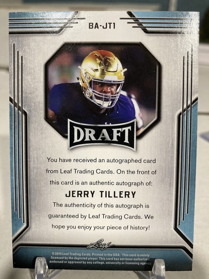 2019 Leaf Draft Rookie Gold Auto Jerry Tillery RC | eBay