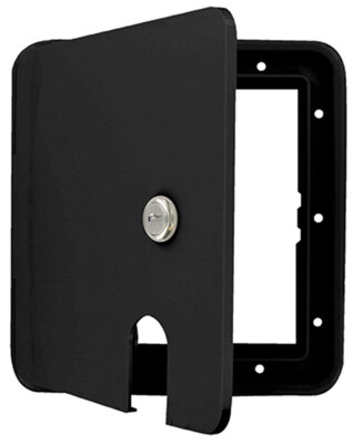 RV Black Electric Cable Hatch Rectangle Big Power Cord Door Lock Key 30 ...