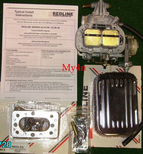 Redline kit Toyota 20r 22r Weber Carburetor 38 k746 with electric choke ...