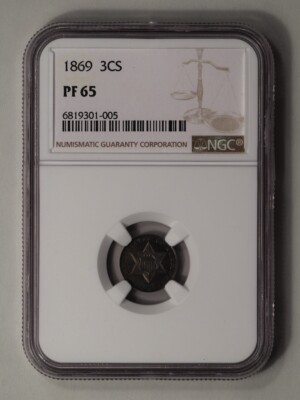 1869 Three Cent Piece - Silver Type 3 3CS NGC PR65 | eBay