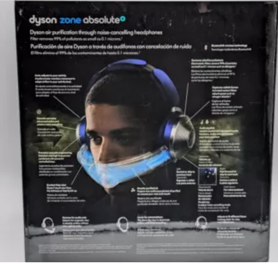 Dyson Zone Absolute+ Prussian Blue/Bright Copper Air Purifying Headphones - NEW | eBay