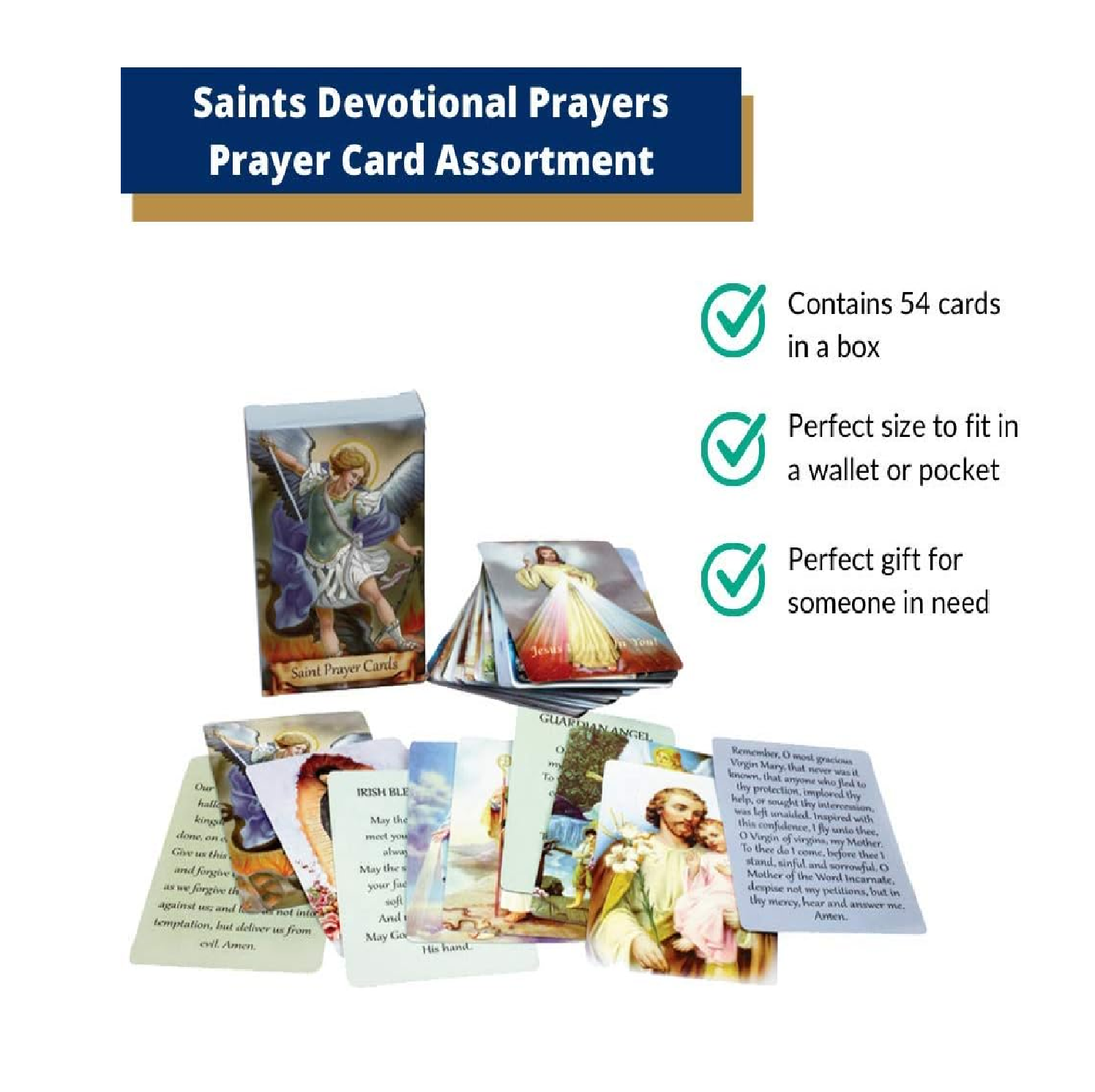 Autom Assorted Holy Cards with Catholic Saints and Prayers - Pack of 54 ...