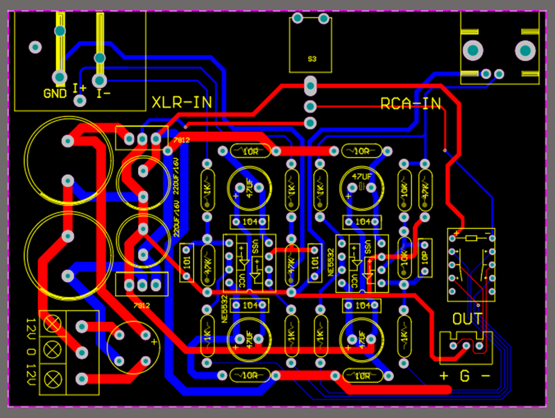 3300UF/25V*2 Balanced Unbalanced Input to Balanced Output Board (Mono ...