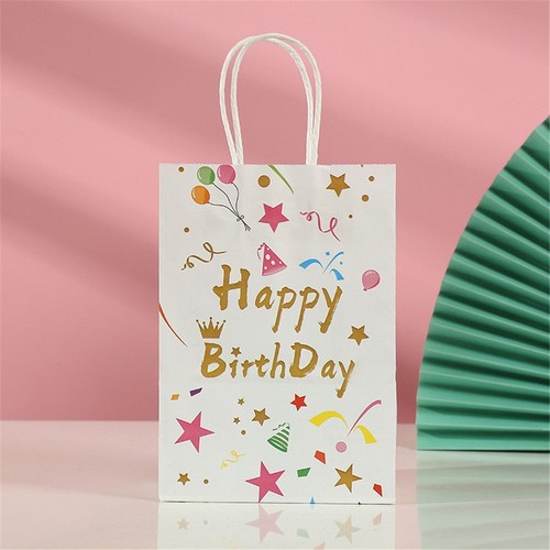 Balloon Kraft Paper Cake Cartoon Candy Bag Happy Birthday Gift Paper ...