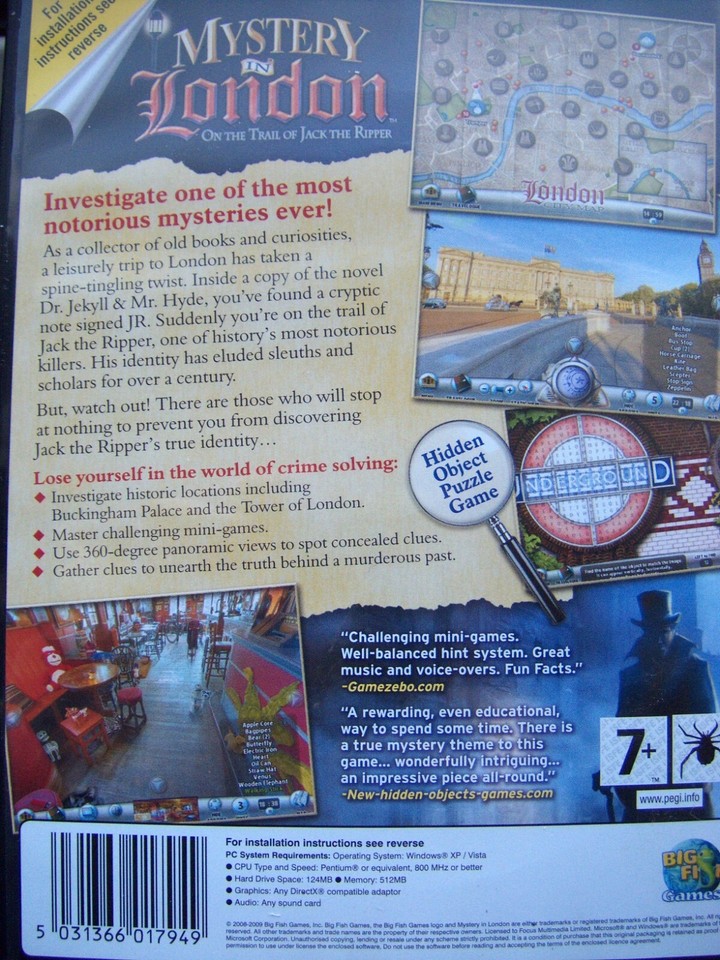 MYSTERY IN LONDON---ON THE TRAIL OF JACK THE RIPPER---HIDDEN OBJECT ...