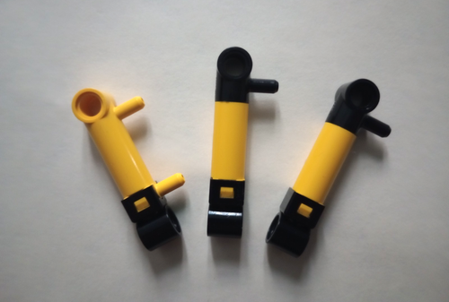 Lot of 3 Lego Technic Pneumatic Cylinders Yellow Small Pump 1 Inlet and ...