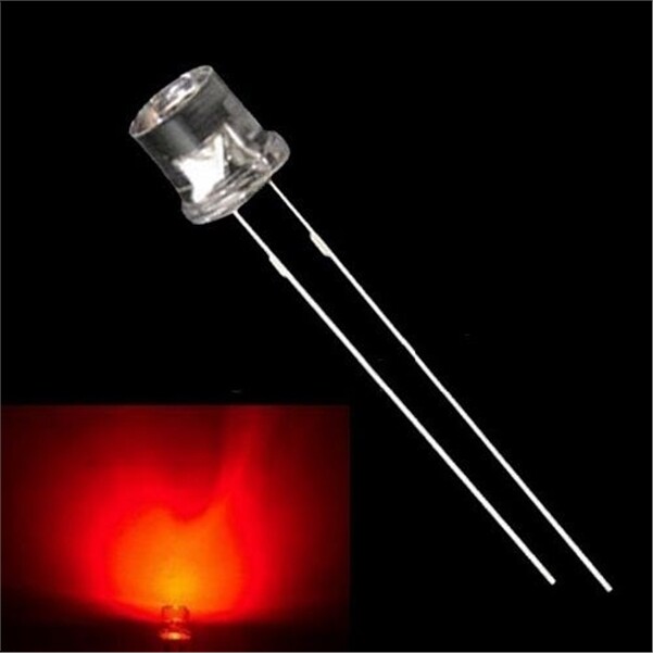 50Pcs F5 5Mm Flat Top Led Red Super Bright Wide Angle Leds Lamps vw | eBay