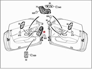 Genuine MERCEDES C205 W447 C-CLASS Coupe C205 Switch block ...