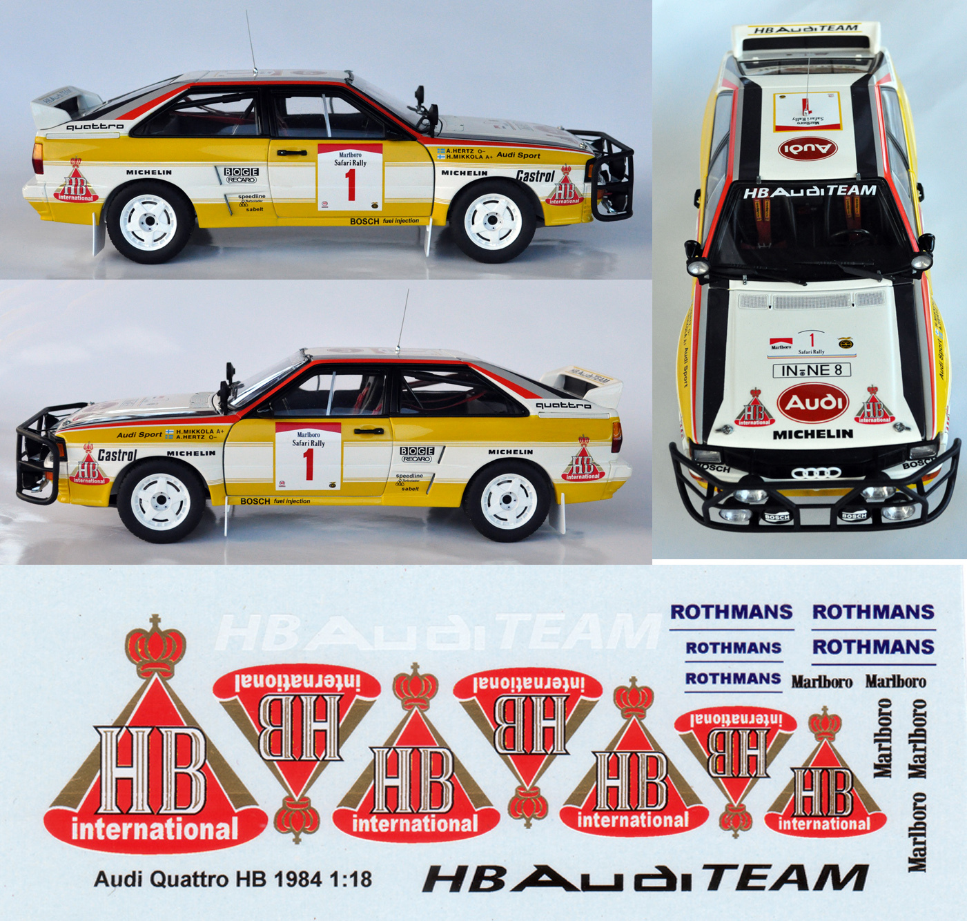 HB AUDI TEAM QUATTRO RALLY DECALS FOR AUTOART 1:18 MODEL CARS. | eBay