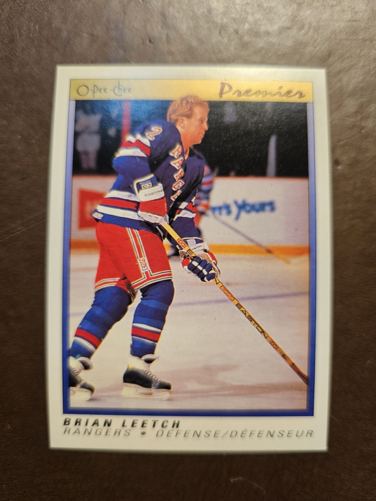 1990-91 OPC O-Pee-Chee Premier Brian Leetch #61 Hockey New York Rangers ...