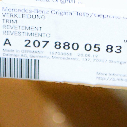 NEW MERCEDES-BENZ E-CLASS COUPE C207 GRILLE TOP PANEL A2078800583 10-12 ...