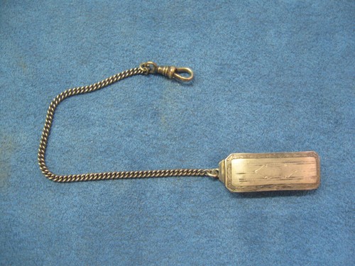 Vintage "Marsh" Silver Plate WATCH FOB...6" Long Silver Plate Chain | eBay