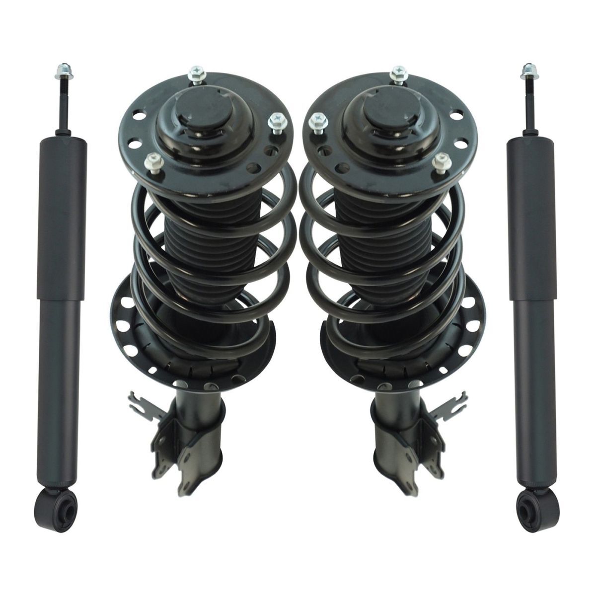 Trq Front Rear Shock Complete Loaded Strut Spring Assembly Kit Set 4pc