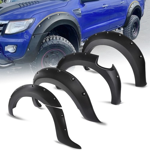 Matte Black Wide Wheel Arches Extensions Body Kit For Ford Ranger T6 ...