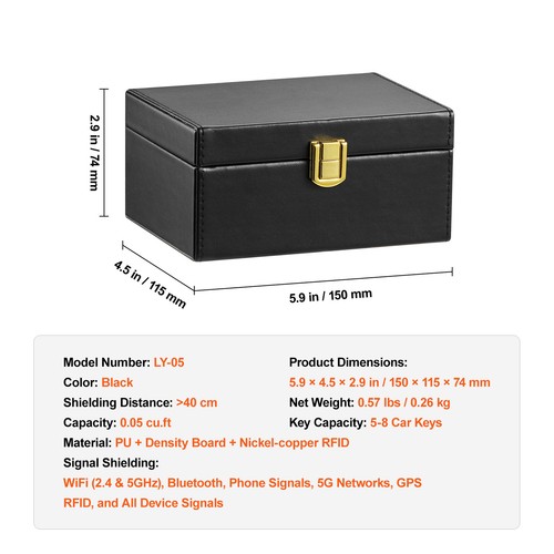 Faraday Box Signal Blocking Holder for 5~8 Car Keys Key Safe Fob ...