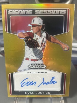 2021 Prizm Draft Picks Base Auto Evan Justice Gold SP /10 Colorado ...