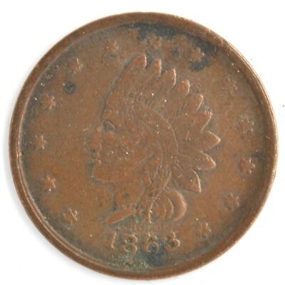 United States 1863 Civil War Indian Head Design Copper Bronze Cent ...