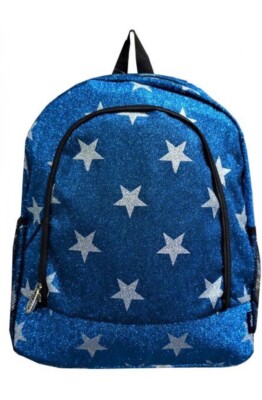 N'Gil Royal Blue Glitter with Silver Stars Backpack- New Arrival | eBay