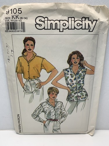 Simplicity 9105 Misses Shirt Sleeve Variations Pattern 8-14 *uncut* | eBay