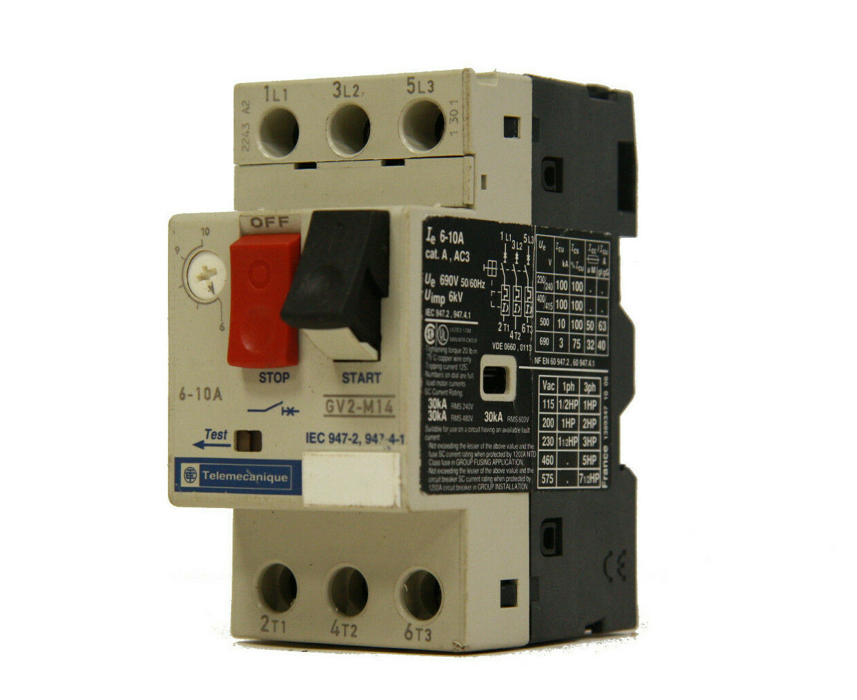 Telemecanique GV2-M14 Motor Circuit Breaker 6-10A 3 Pole New | eBay